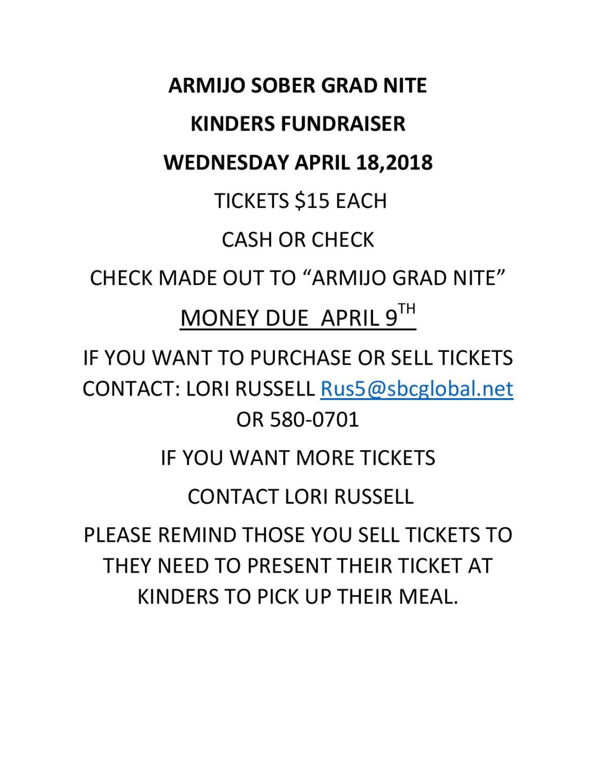 Grad Night Kinders Tickets – The Armijo Signal